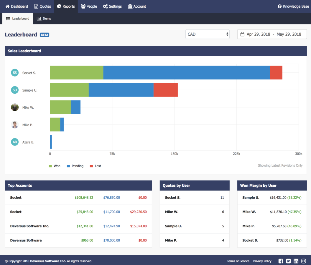 New Feature: Reporting | Quoter Software Inc