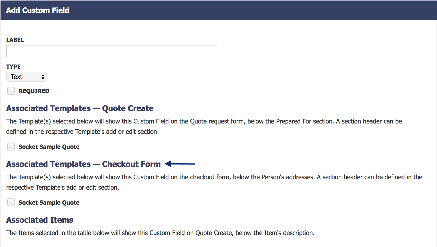 Feature Improvement: Custom Fields on Checkout | Quoter Software Inc